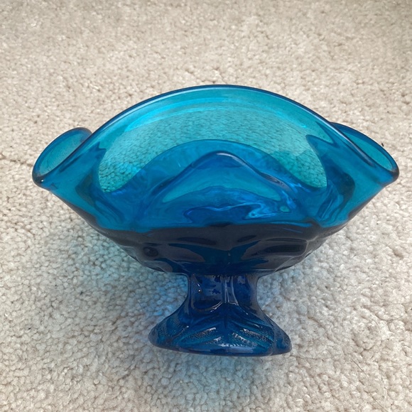 Vintage | Accents | Vtg Art Glass Deep Blue Glass Compote Bowl Might Be ...